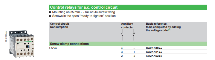 Contator Auxiliar CA2KN40M7 4NA 220v - Schneider